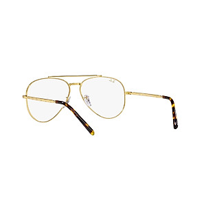 Ray-Ban RX3625V New Aviator Prescription Eyewear Frames, Legend Gold/Demo Lens, 58 mm