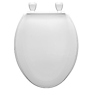 Centoco Elongated Toilet Seat, Closed Front with Cover, Residential, Plastic, Made in the USA, DSAZAM1600-001, White
