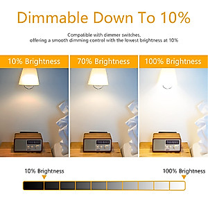 VOOSEI Daylight Bulbs 4000K LED E26 60W Dimmable, 6W Equivalent to 60W Edison High Brightness ST58 Antique Filament Bulbs Clear Glass Pack of 6