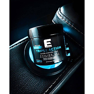 E Elegance Earth Fragrance Triple Action Hair Gel for Men And Women - Super Strong Hold, Extreme Volume, And Long Lasting Shine - Flake Free And Refreshing Fragrance - All Hair Types, 16.9 oz