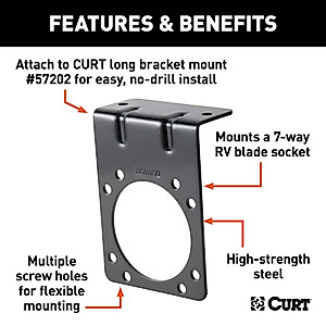 CURT 58510 Vehicle-Side Trailer Wiring Harness Mounting Bracket for 7-Way RV Blade