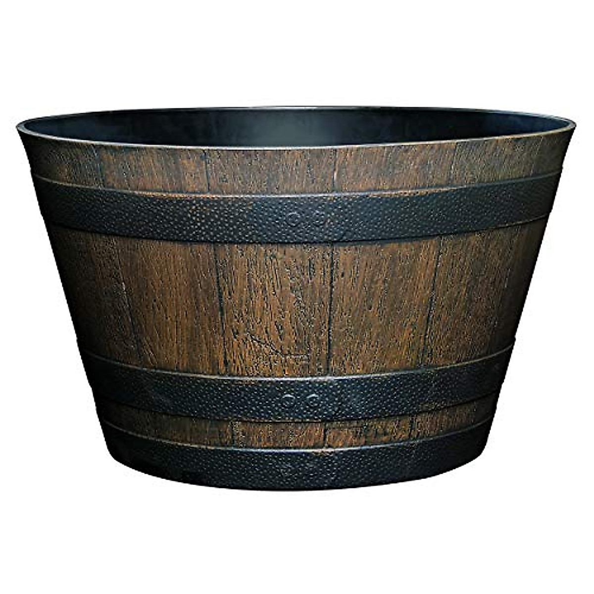 Classic Home and Garden S1027D-037Rnew Whiskey Barrel Planter, 20.5", Kentucky Walnut