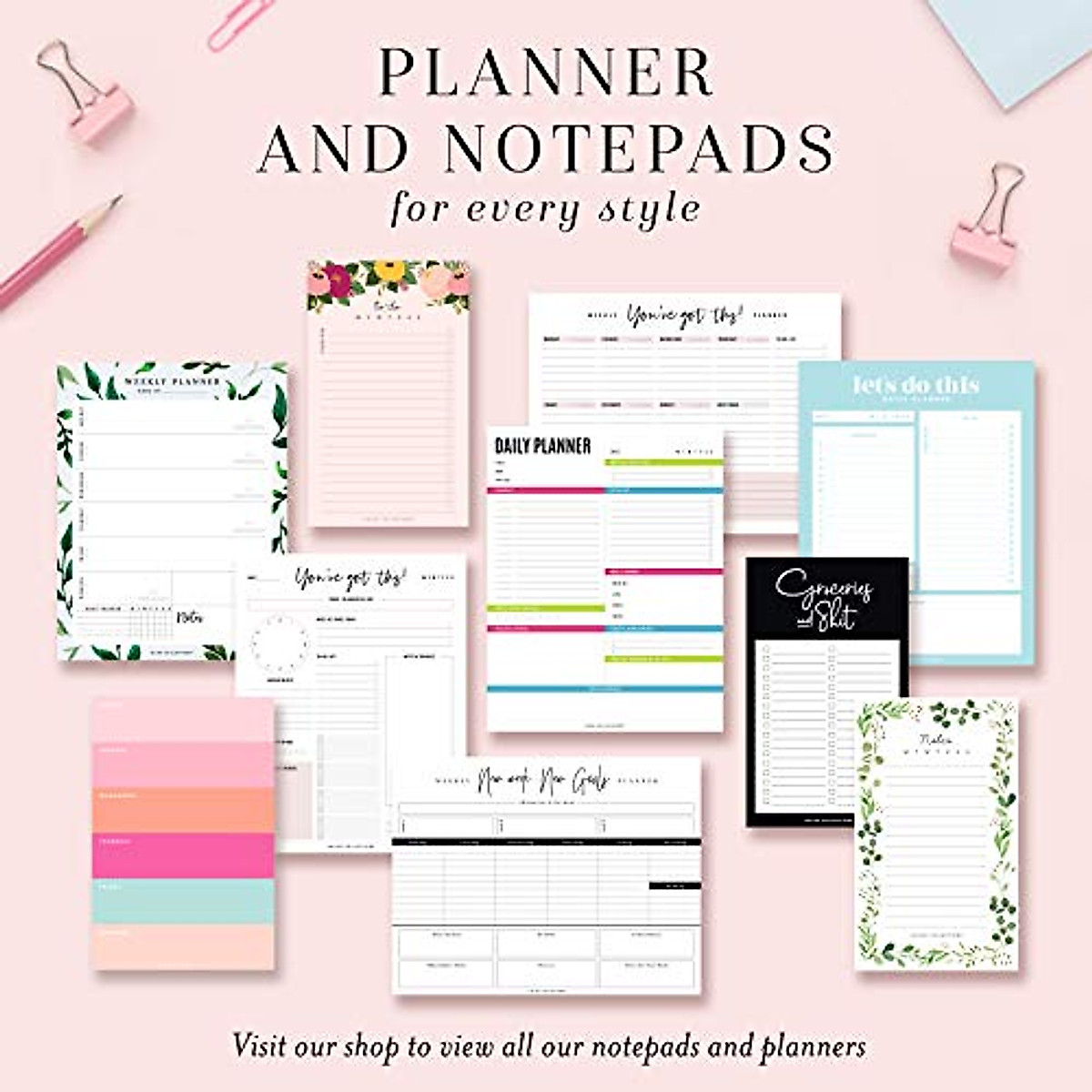 Bliss Collections Weekly Planner, You've Got This, Undated Tear-Off Sheets Notepad Includes Calendar, Organizer, Scheduler for Goals, Tasks, Ideas, Notes and To Do Lists, 8.5"x11" (50 Sheets)