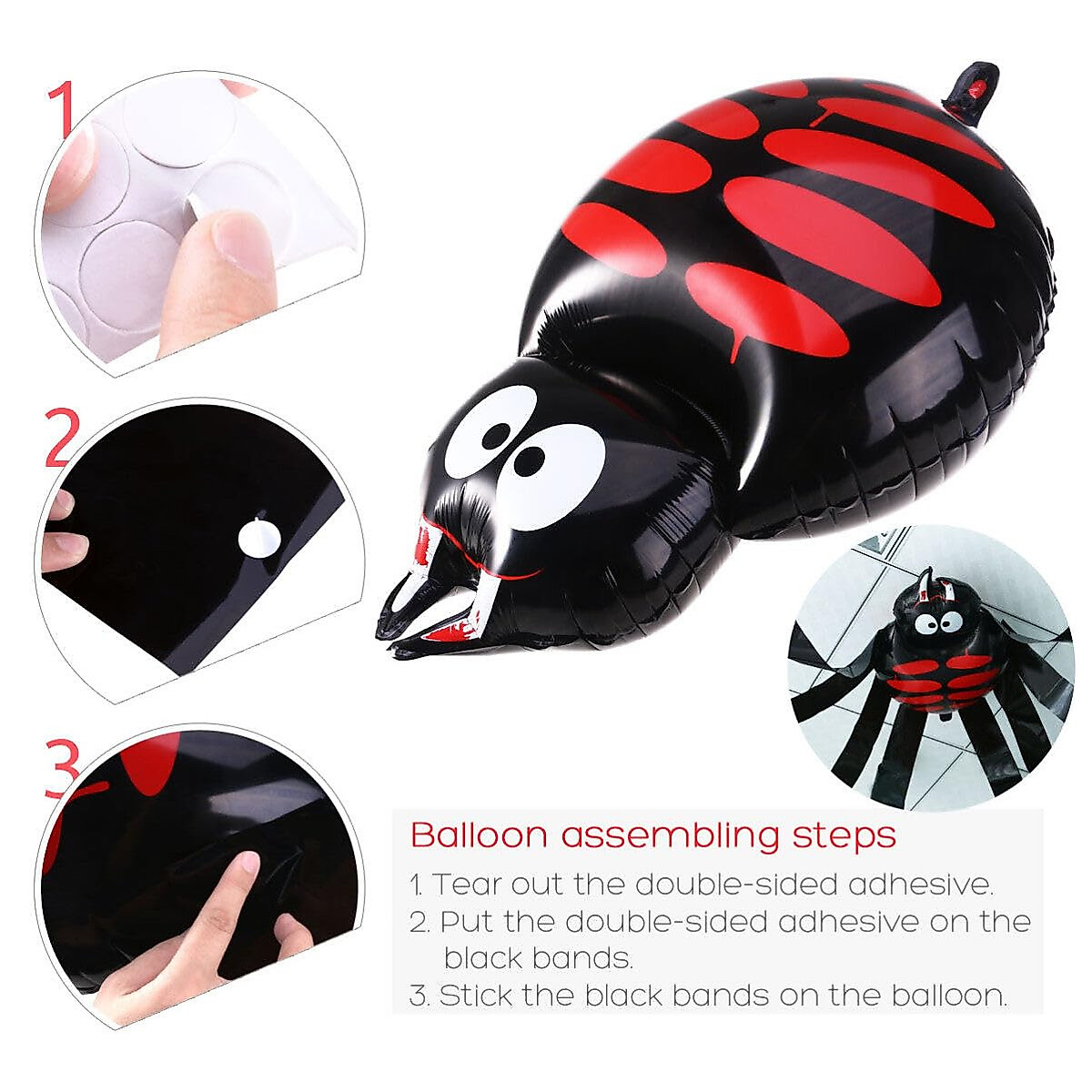 Halloween Decorations Hanging Spider with Balloon for Halloween Party or Haunted House Decorations – 20 Feet