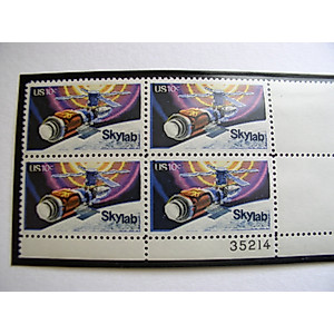 US 1974 Postal Stamps, Skylab, S# 1529, PB of 4 10 Cent Stamps