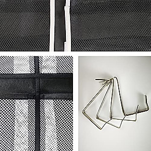 Shoe Organizers, Over The Door Shoes Organizer, 12 Mesh Pockets, with Two Metal Hooks, Closet Storage and Organizers for Door, Wall, White/Black