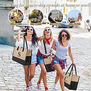 TRSODD Christmas Gifts for Women, Gifts for Women, Gifts for Mom, Mom Gifts, Christmas Gifts for Mom, Ju-te Straw Tote Bag with Shoulder Strap and Makeup Bag S