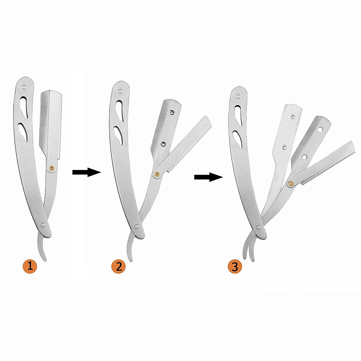 Wismee Professional Shaving Razors for Men Classic Straight Edge Barber Knife Razor with 110 Blades Salon Quality Stainless Steel Shavette Men's Manual Shaver Matte Silver Razor