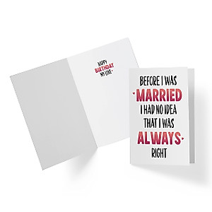 Karto Sweet Birthday Card For Husband, Large 5.5 x 8.5 Birthday Cards For Husband, Birthday Card For Him - Husband Birthday Card - Always Right