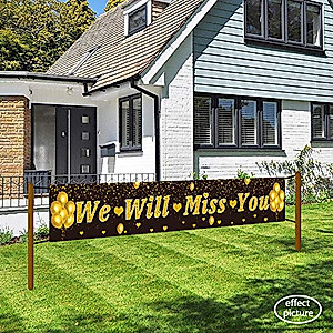 Ushinemi We Will Miss You Banner, Farewell, Going Away, Goodbye, Retirement Party Decorations, 9.8x1.6 Feet
