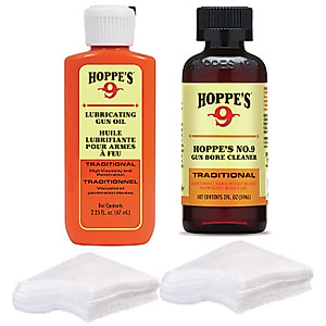 Hoppes No 9 Cleaner and Lubricating Oil Cotton Shotgun Cleaning Patches for 12-16 Gauge