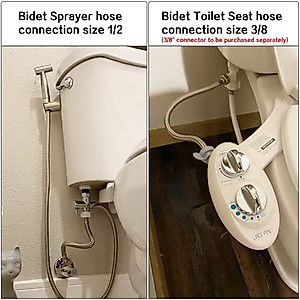 SOMDARHK Bidet T Adapter, Brass T Adapter with Shut-Off Valve, 3 Way Tee Connector 7/8" 16/15" 1/2” Leakproof T-Valve Adapter for Toilet Bidet Sprayer