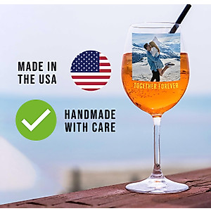 Personalized 16oz Printed Photo Picture Stemmed Wine Glass - Bride to Be Fiance Gifts - Engagement Engaged Bachelorette Gifts for Women Her – I Said Yes - Wedding Bridal Shower Future Mrs