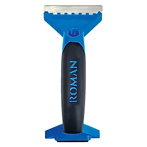 ROMAN Products 202233 Roman Removal Scraper with Roller, 3.25-inch Steel Blade, Strips Wallpaper, Blue