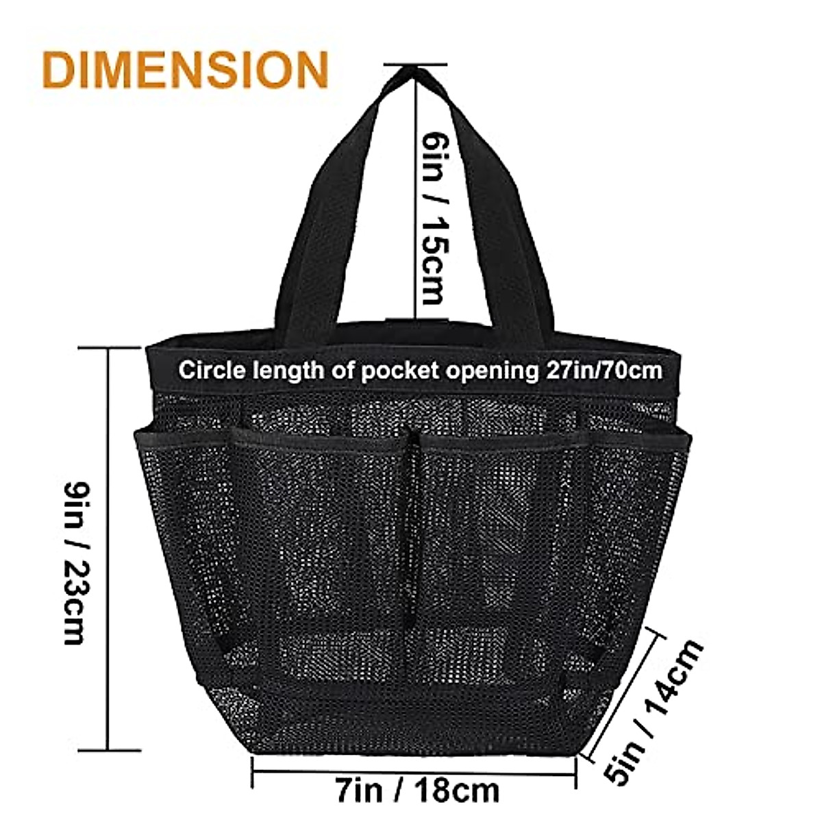 Mesh Shower Caddy Tote Large Shower Caddy Basket Portable Quick Dry Hanging Toiletry Bag 8 Storage Pocket Handle Bath Organizer for College Dorm Room Essentials Gym Bathroom Camp Travel