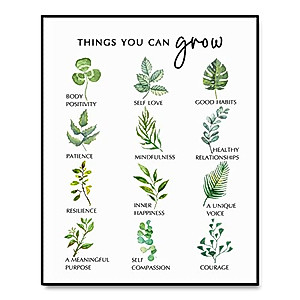 Self Growth Print Mental Health Wall Decor Mindfulness Art Print Therapy Office Decor Counselor Office Wall Art Self Development Poster No Framed (11X14 INCH)