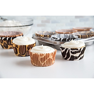 Fox Run Bake Cup Set, 3 x 3 x 1.25 inches, Animal Prints Mixed,6893,75