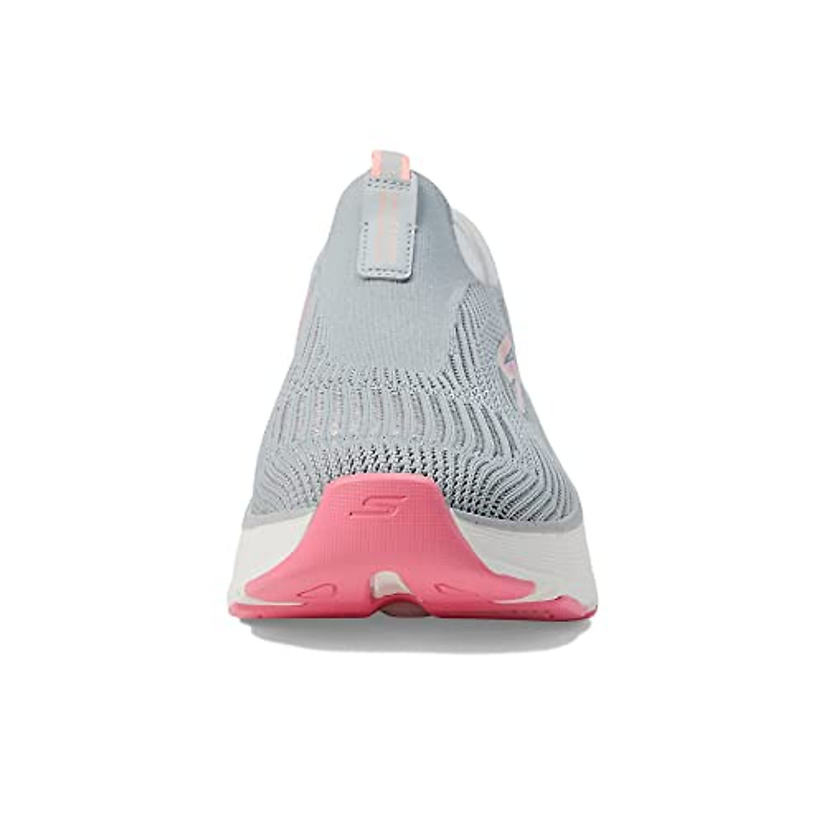 Skechers Women's Max Cushioning Arch Fit Fluidity Hands Free Slip-Ins Sneaker, Gray/Pink, 5.5