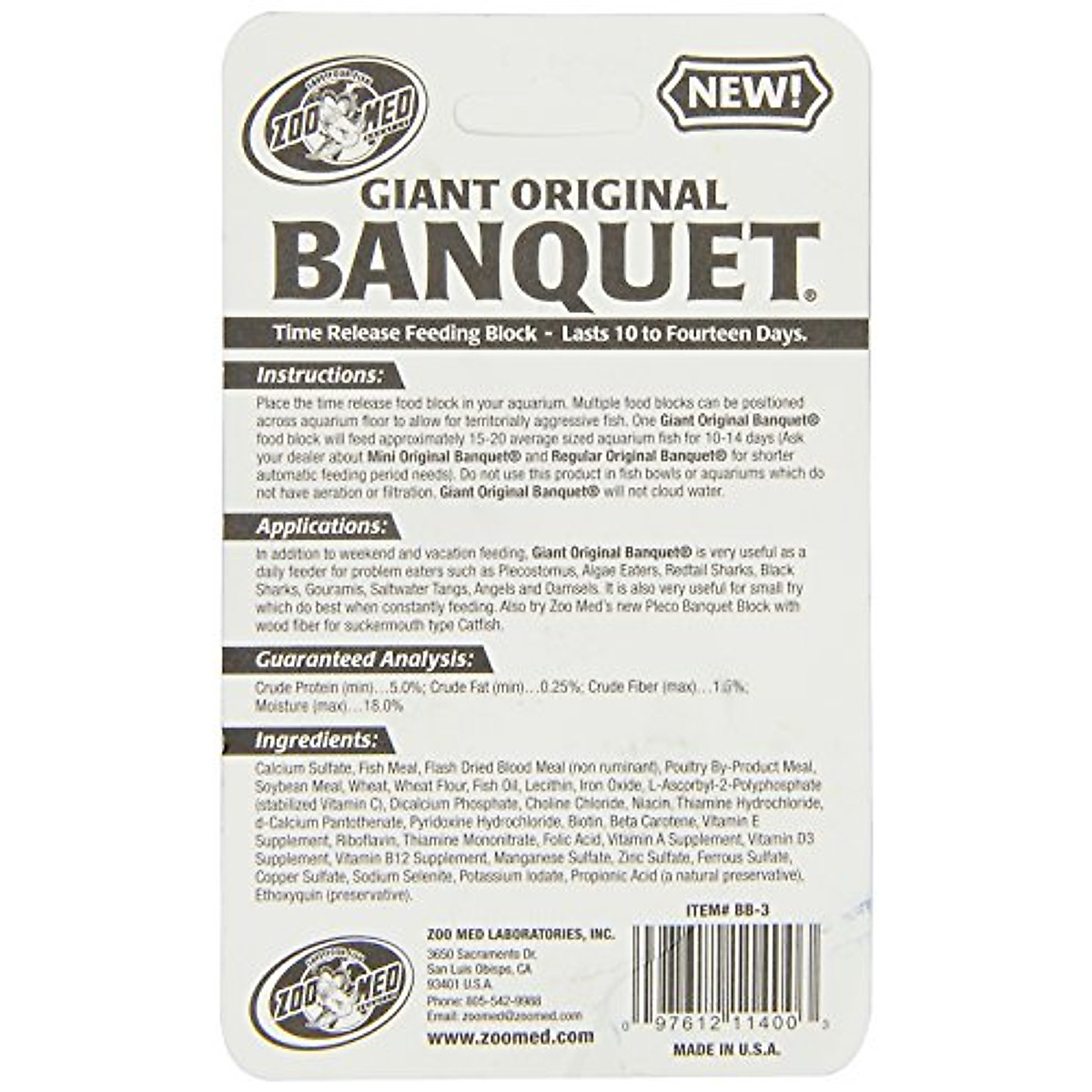 Zoo Med Laboratories AZMBB3 Giant Banquet Block Feeder, 1 Count (Pack of 1)