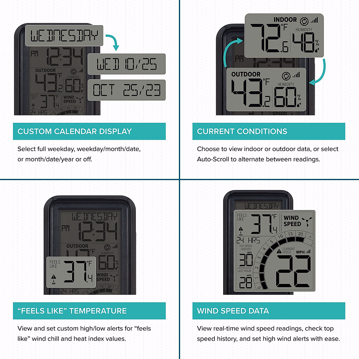 La Crosse Technology 327-1418BW Monochromatic Digital Wind Speed Station