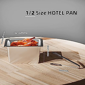 Jerlonfury 6 Pack 1/2 Size Stainless Steel Steam Table Pan, 6" Deep Hotel Pan, 0.7mm Thickness Commercial Food Pan, Steam Pan for Restaurant, Kitchen, Commercial Supplies