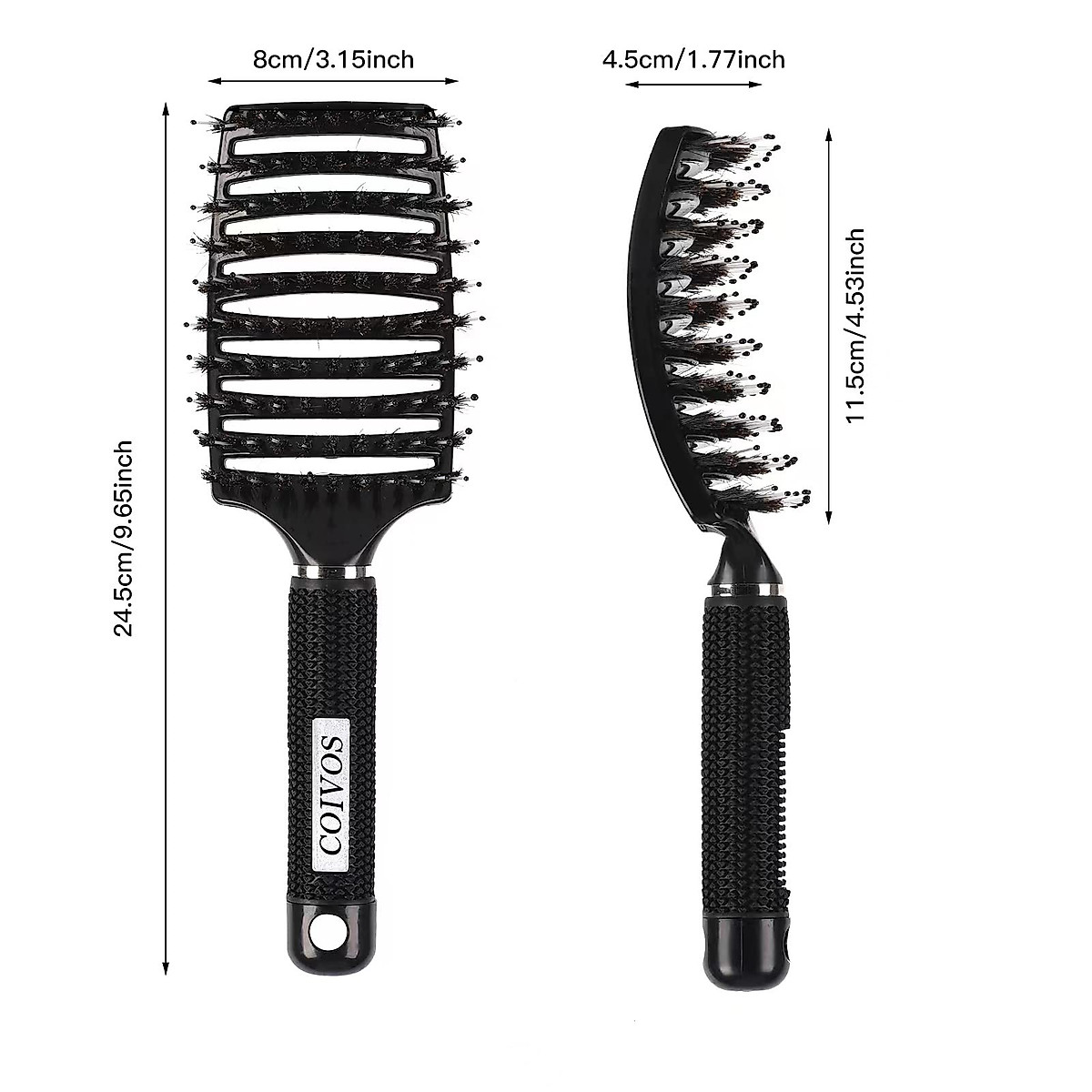 Detangling Brush&Boar Bristles Hair Brush Make Hair Shiny & Healthier,Curved and Vented Detangler Brush for Women Men Kids,Dry and Wet brush