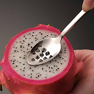 3 PCS Slotted Spoons Stainless Steel,Caviar Spoons for Home Restaurant Pressed Fruit Potato Garlic Paste Filter SoupQA