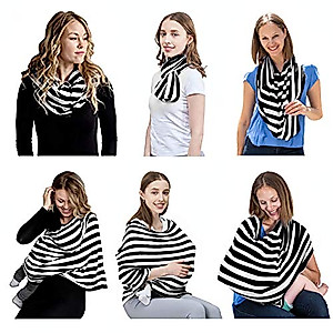 Jeanishiel Nursing Cover Breastfeeding Scarf - Baby Multi use Car Seat Canopy for Girls and Boys, Infant Stroller Cover, Light Blanket (Black)