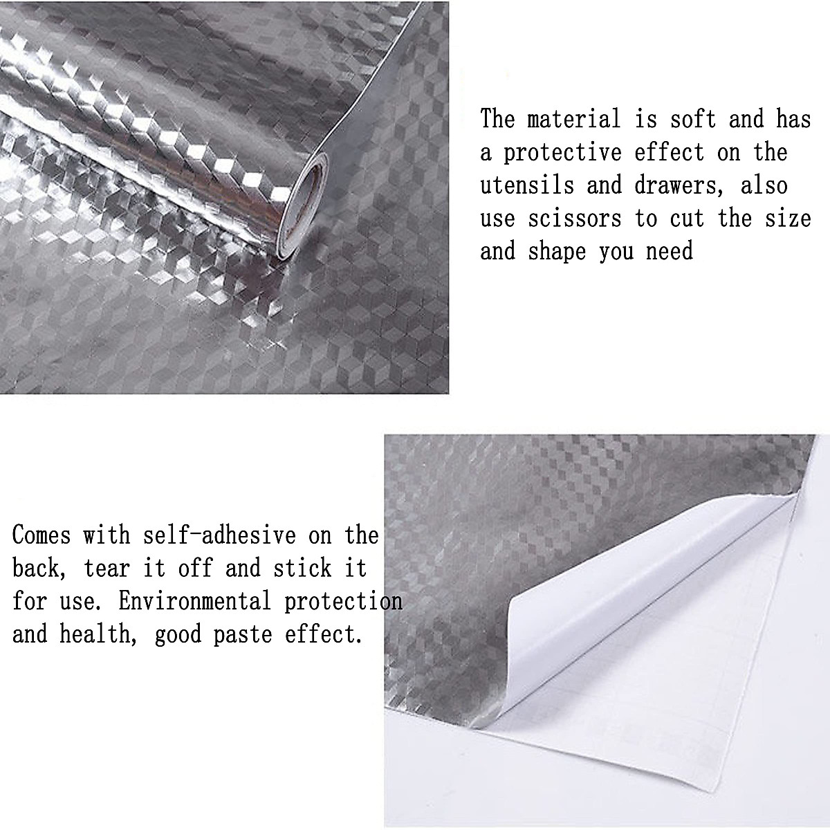 4 Roll Kitchen Sticker Wallpaper, Kitchen Sticker Self Adhesive Kitchen Foil Sticker Oil and Waterproof Cooktop Sticker Suitable for Cabinet countertops and Drawer Liner Shelves. 15.7x118in