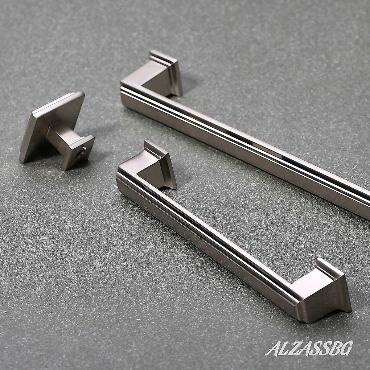 Alzassbg 10 Pack Brushed Satin Nickel Cabinet Pulls, 5 Inch(128mm) Hole Center Cabinet Handles Kitchen Pulls for Cabinets and Drawer AL3071SN