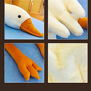 YUCHNG Large Goose Plush Toy White Goose Stuffed Animal 19.5 Inch Cute Goose Plush Soft Swan Throw Pillow Plush Pillow, Gift for Kids or Friends