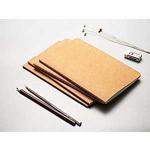 6pcs Travelers' Notebook Thread-bound Journal Diary Memo Pad,A6 Size & 30 sheets(Blank Pages)