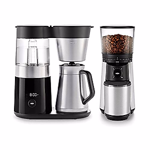 OXO BREW 9 Cup Programmable Coffee Maker Bundle BREW Conical Burr One Push Start Coffee Grinder - Stainless Steel/Black