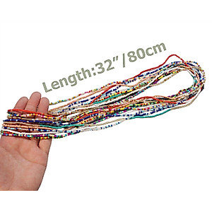 RICHRAIN Bulk Wholesale Waist Beads Body Chain African Belly Jewelry for Women (100PCS Mixed)