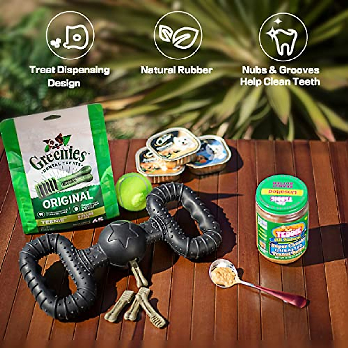 BiteKing Natural Rubber Dog Toys for Large Aggressive Chewers - Tough Tug War Dog Toy for Medium Large Dogs Tooth Clean