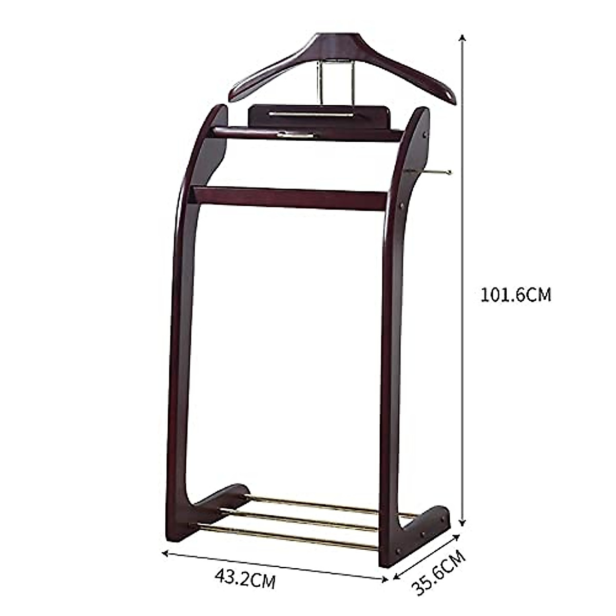 YAWEDA Clothes Valet with Shoe Rack Valet Stand with Clothes Hanger and Pants Rail Freestanding Suit Hanger for Hallway Dressing Room Etc (Size : 43.2 * 35.6 * 101.6cm)
