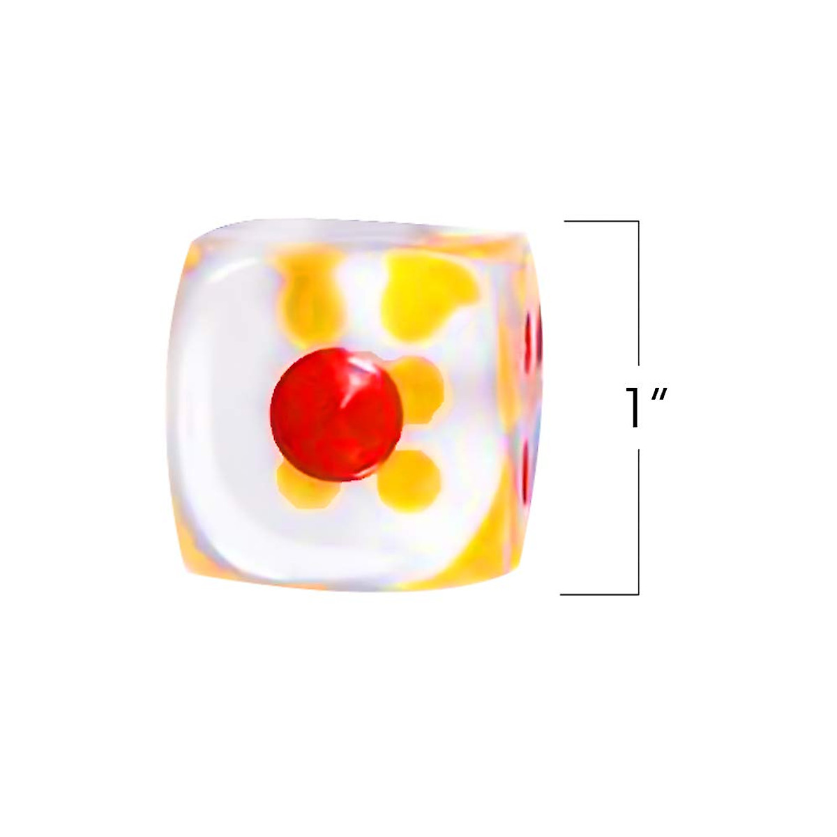 ArtCreativity 6-Sided Transparent Dice Set of 12, Oversized 1 Inch Clear Dice with Colored Dots, Fun Six-Sided Gaming Dice for Farkle, Ten Thousand, Cho-Han and Other Dice Games