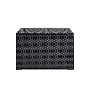 Keter Emma Corfu Coffee Storage Table Modern All Weather Outdoor Patio Garden Backyard Furniture, Grey