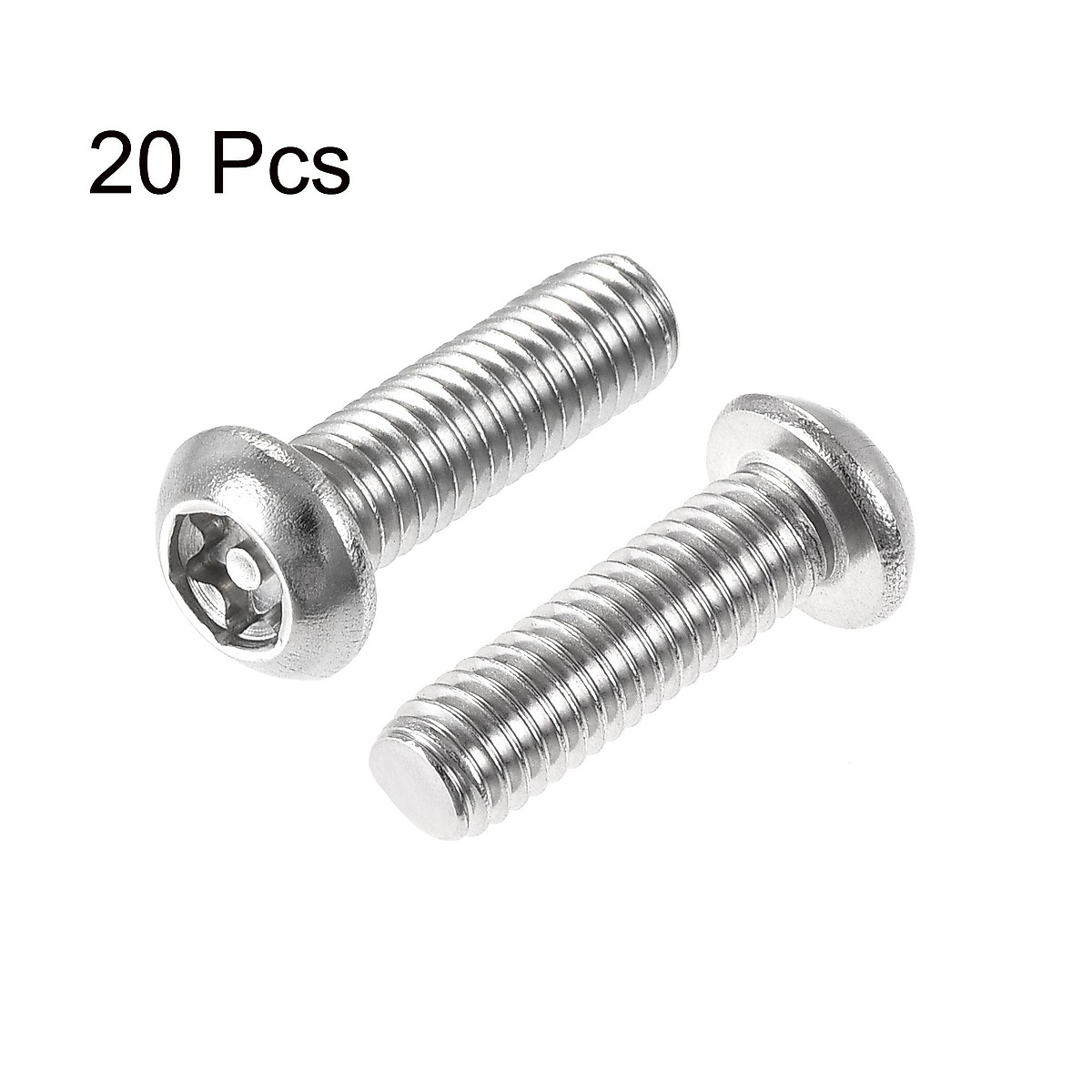 uxcell M6x20mm Torx Security Machine Screw, 20pcs Pan Head Screws Inside Column, with T30 L-Type Wrench, 304 Stainless Steel Fasteners Bolts