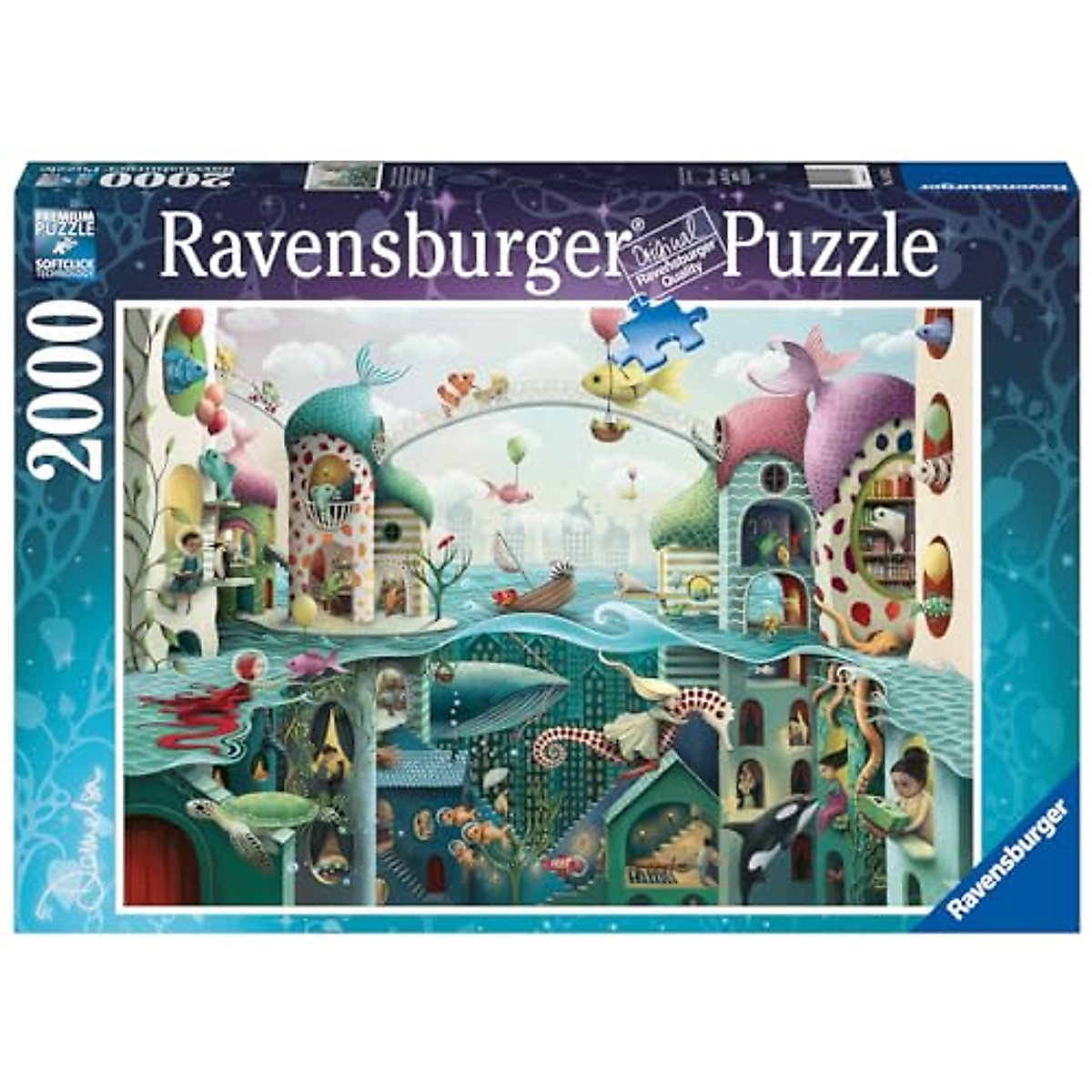 Ravensburger If Fish Could Walk 2000 Piece Jigsaw Puzzle - Unique Artisan Design | Softclick Technology Engaging Family Activity | Climate Pledge Friendly