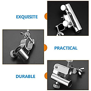 GAFOKI 1 Set Plate Seaside Fishing Portable Multi- Stake Tray Accessory Function Chair for Stainless Fish Support Steel Tool of Multi-Function Silver Bait Umbrella Practical Clamp