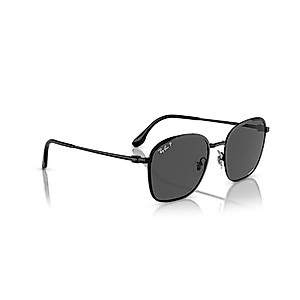 Ray-Ban RB3720 Square Sunglasses, Black/Dark Grey Polarized, 55 mm
