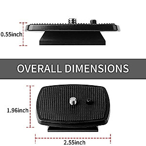 Erduoduo 2 Pack QR Plate（43x43mm） Quick Release Plate Replacement for Velbon tripods CX-460 CX-460mini CX-444 CX-888 CX-470 CX-570 CX-690 DF-50