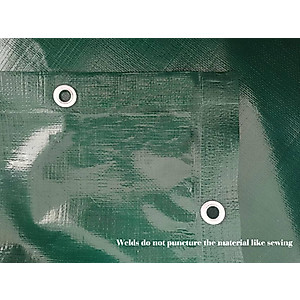 Rutile 10 x 20 FT Carport Replacement Cover, Heavy Duty Car Tarp Canopy Tent Replacement Top w/Ball Bungees Green (Only Top Cover, Frame is not Included)