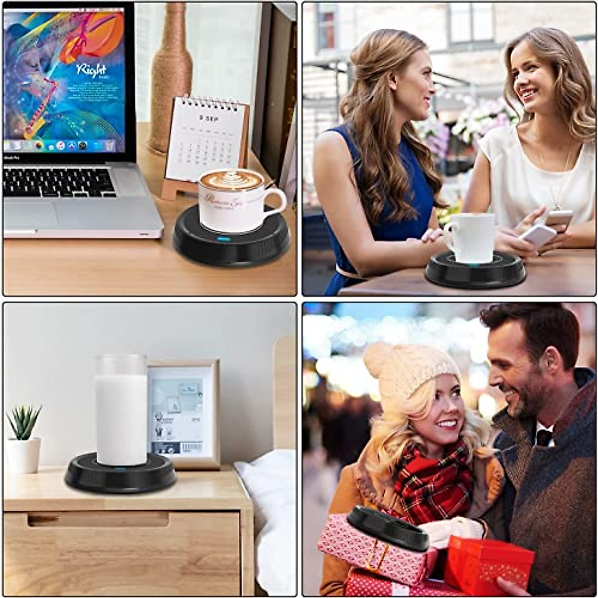 Hot Coffee Warmer Mug Heater: Electric Smart Beverage Cup Warmer Plate with Automatic Switch Gravity Sensor for Desk