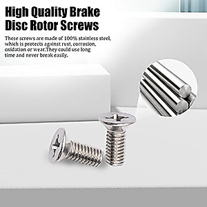 JDDRY 12PCS Stainless Steel Brake Disc Rotor Screws,93600-06014-0H- Compatible With Honda, Acura, Hyundai and Kia,Retaining Hardware Bolts Screw Kit for Front and Rear(Silver,12PCS)