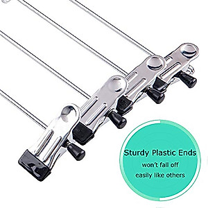 Tosnail 15 Pack Stackable Skirt Pants Clothes Hangers with Non-Slip Clips, Add-On Hangers, Cascading Hangers Space Saving Closet Organizer