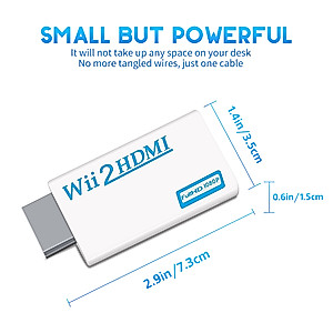 Xahpower 2 in 1 Accessories Bundle Kits for Wii, Wired Infrared Ray Sensor Bar and Wii to hdmi Converter Compatible with Nintendo Wii