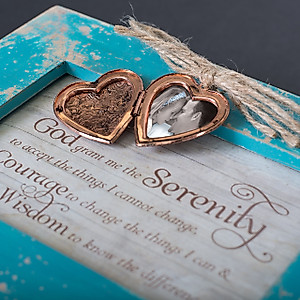 Cottage Garden A Friend Knows Your Heart Teal Wood Locket Jewelry Music Box Plays Tune That's What Friends are for