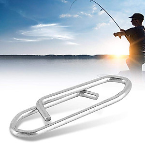 Demeras 100PCS Fishing Safety Snaps Stainless Steel Fishing Interlock Snaps Line Terminal Tackle Accessory for Outdoor Fishing(S)